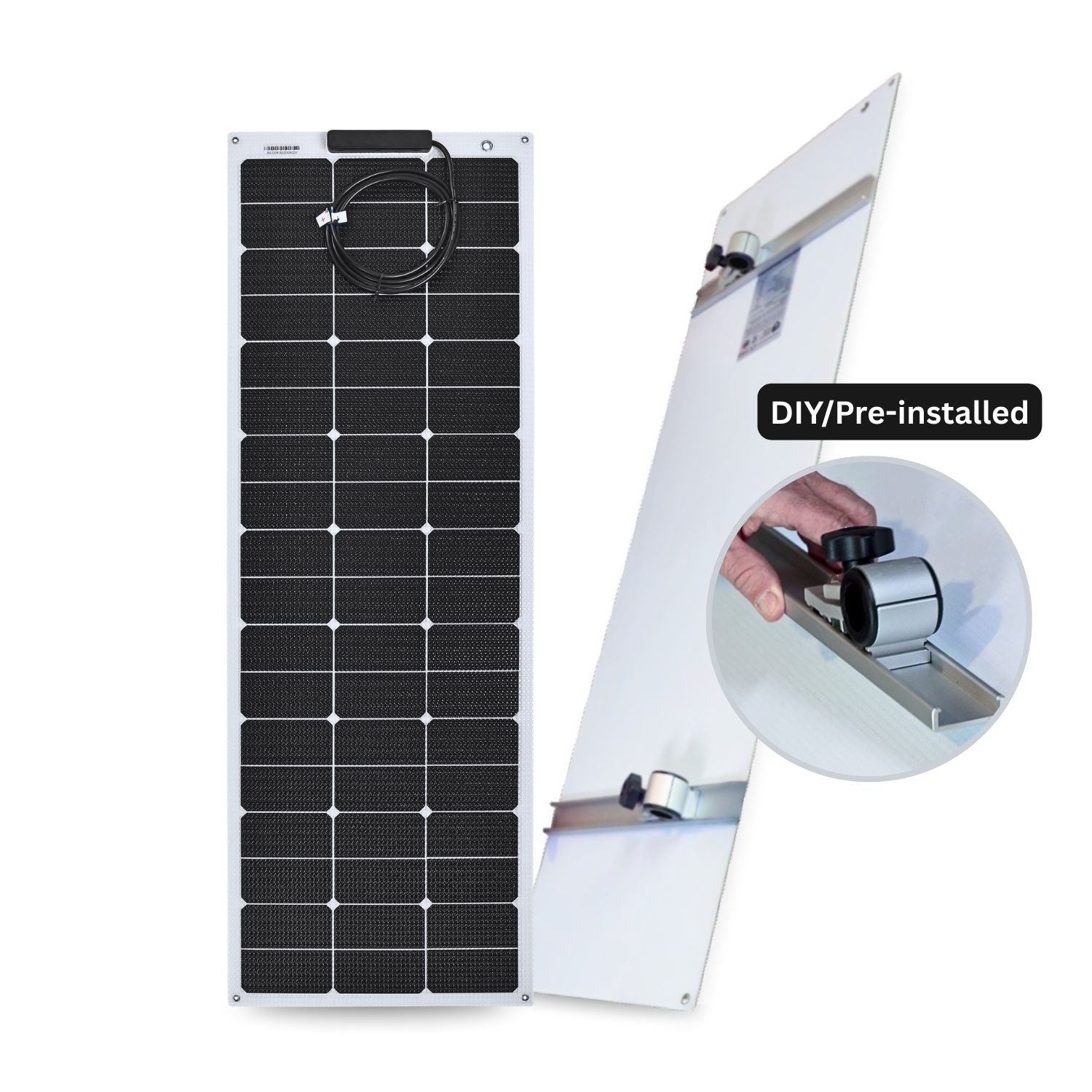 100 Watt Rail Mounted Carbon Fiber Marine Solar Panel With Aluminum Ad